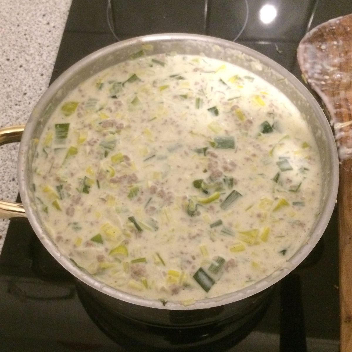 Käse Lauch Suppe mit Hackfleisch | Rezept | Kitchen Stories