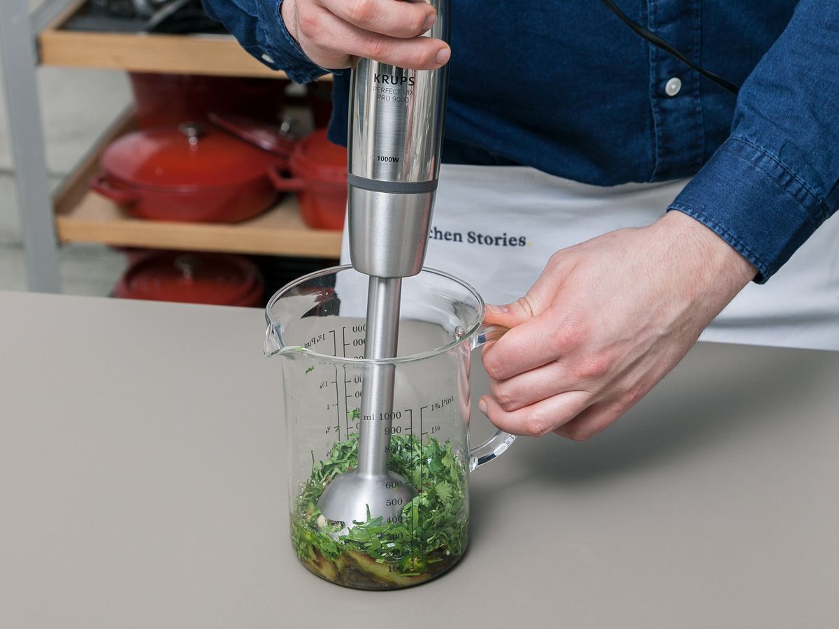 Spicy pork chops with Canarian wrinkly potatoes and mojo verde | Recipe ...