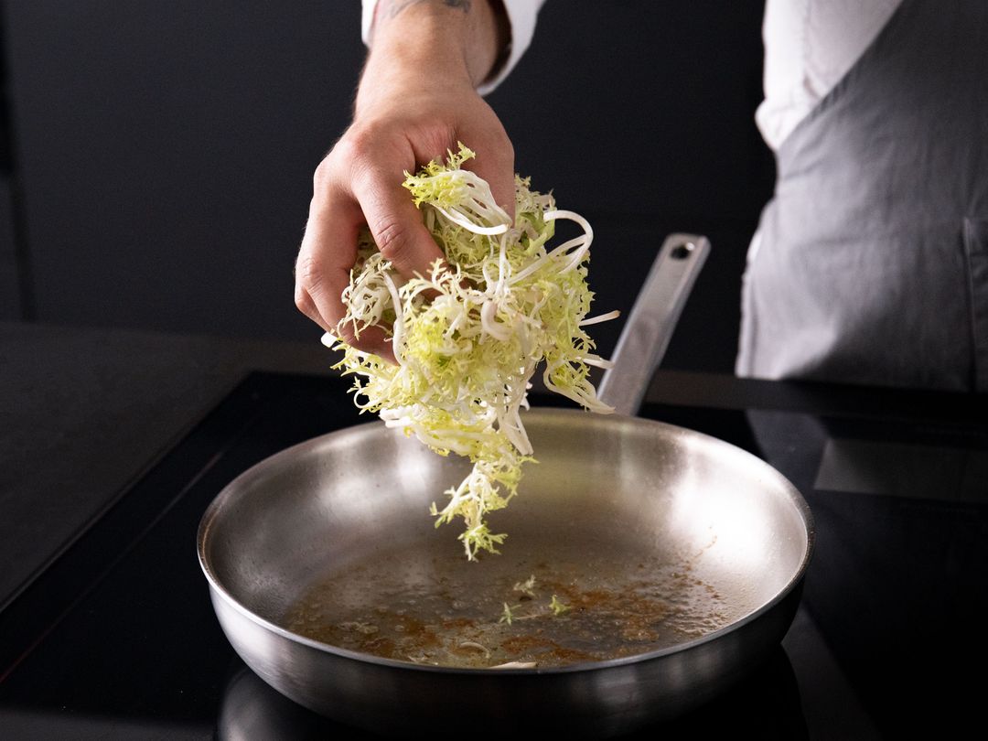 Crispy chicken with Moroccan-style sauce and frisée | Recipe | Kitchen ...