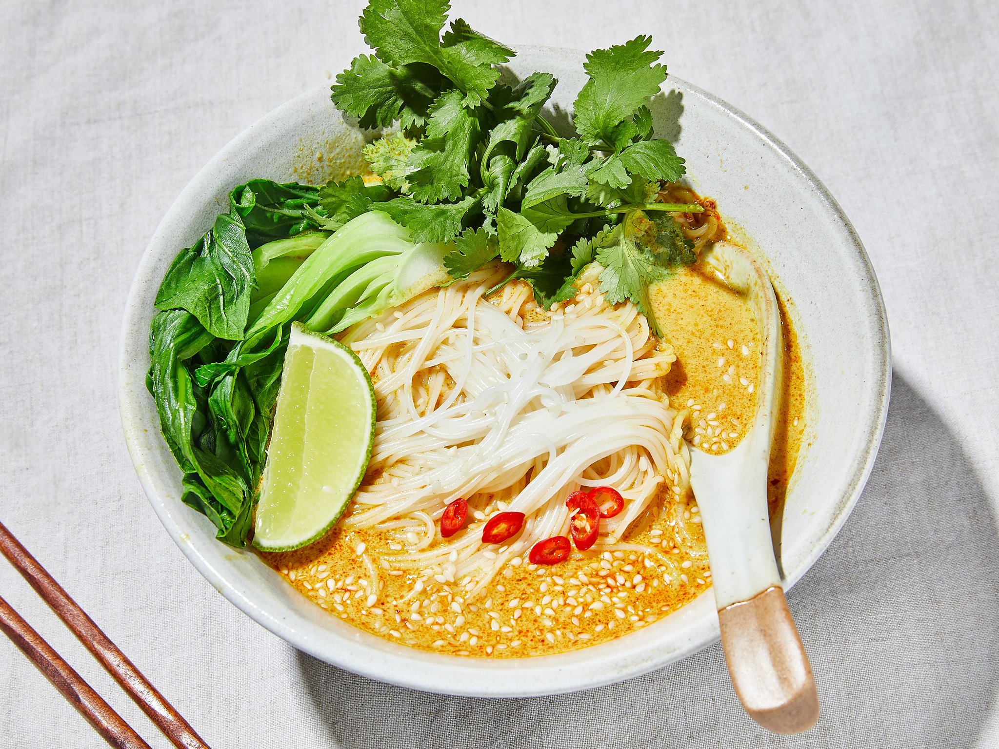 Creamy coconut rice noodles | Recipe | Kitchen Stories