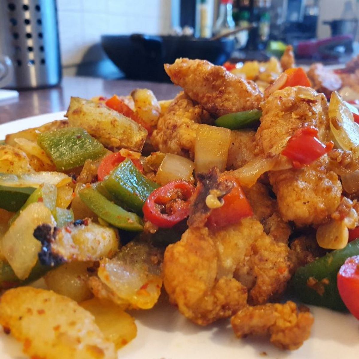 Salt & Chilli Chicken & Chips | Recipe | Kitchen Stories