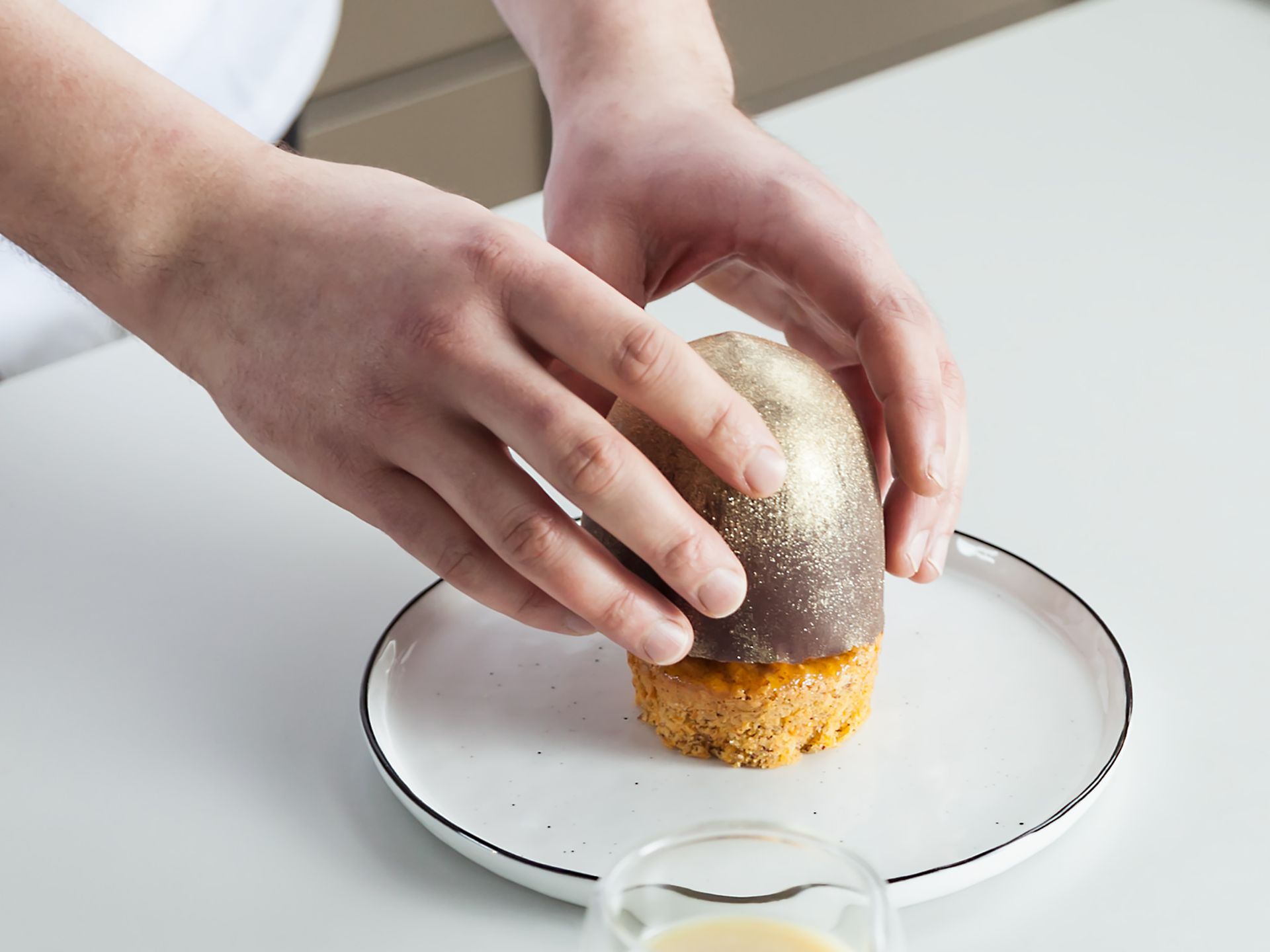 Mini carrot cakes with stewed apples and chocolate eggshells | Recipe ...