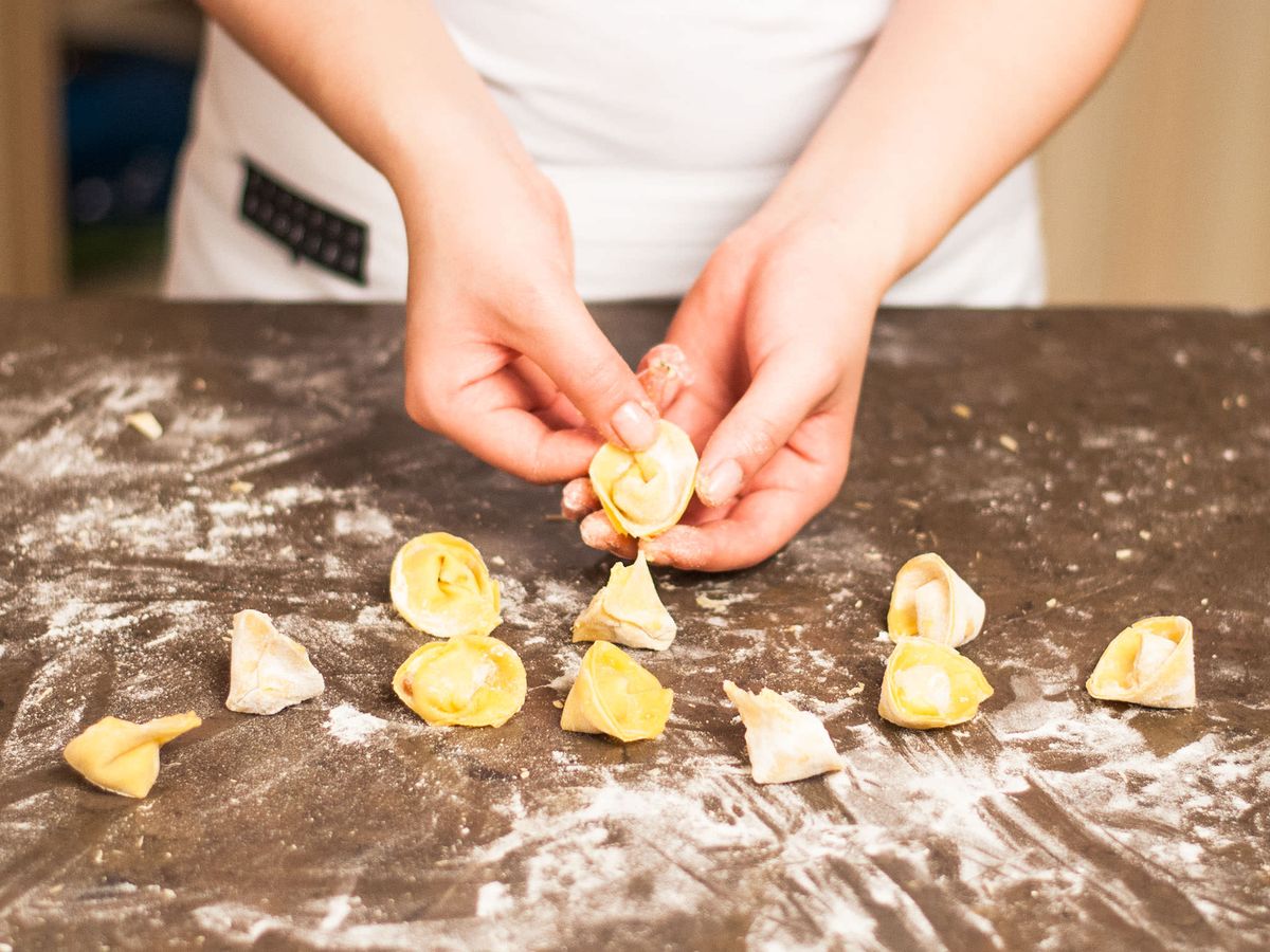 Homemade tortellini with mushroom and ricotta filling | Recipe ...