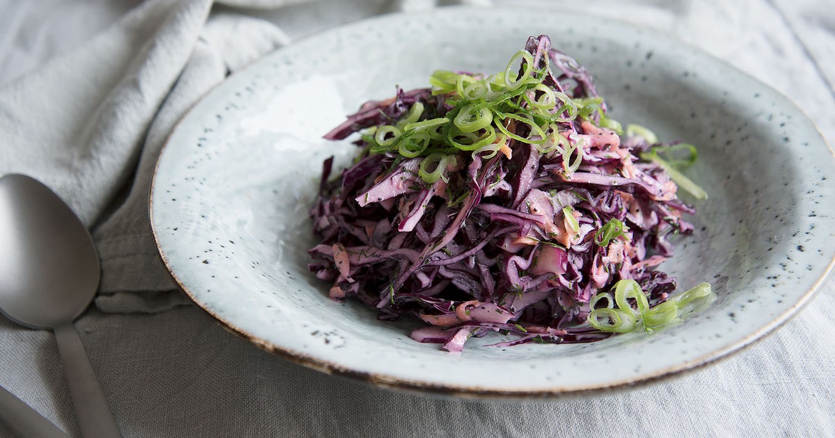 Red cabbage salad with creamy poppy seed dressing | Recipe | Kitchen ...
