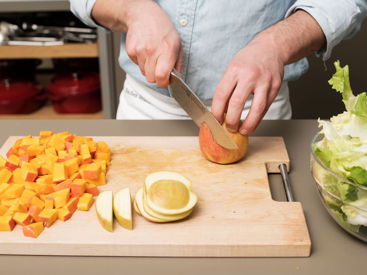 Endive salad with caramelized goat cheese, pumpkin, and lentils ...