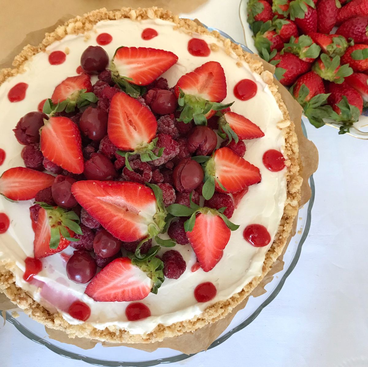 No-bake cheesecake with fresh fruit 🍓 | Recipe | Kitchen Stories