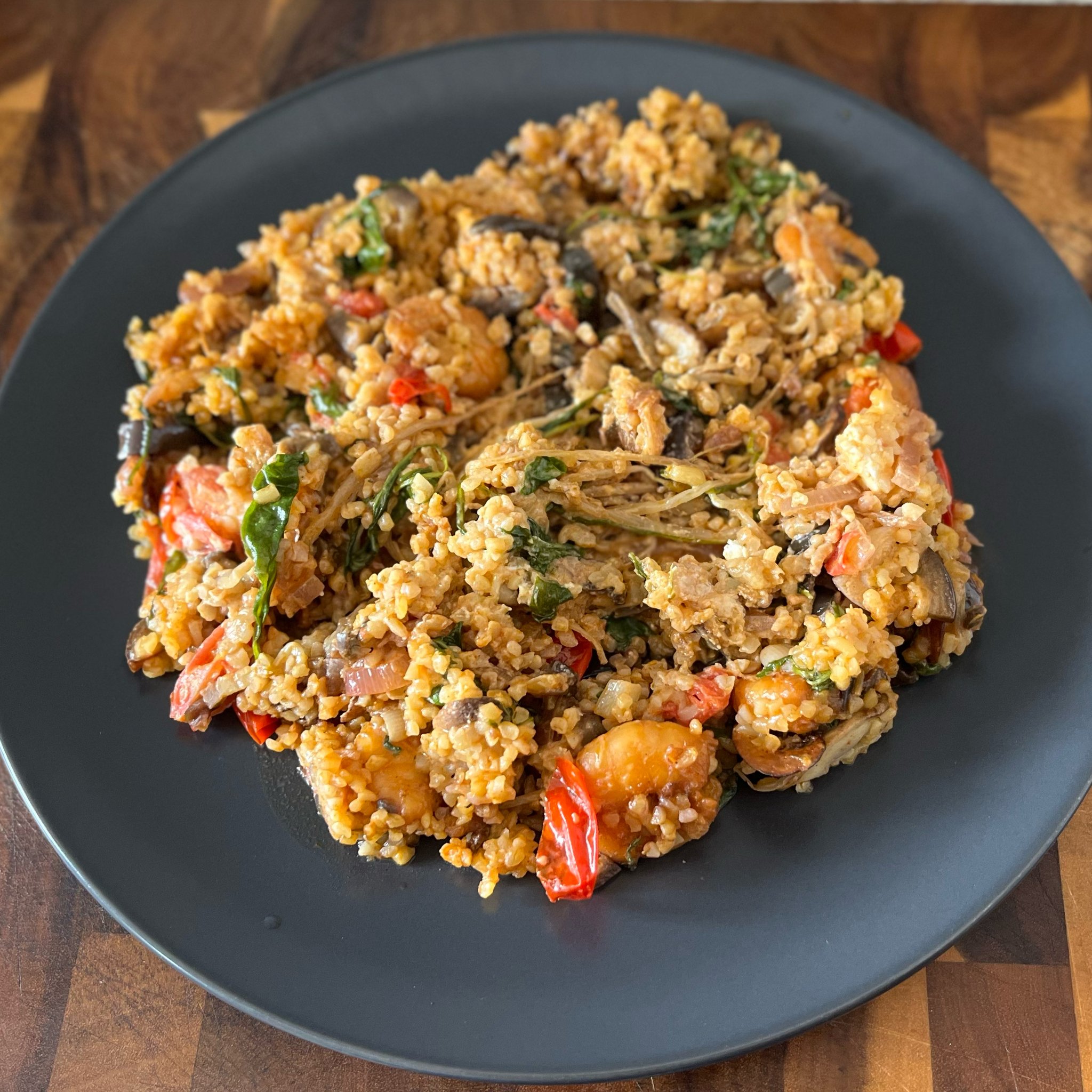 Bulgur Shrimp Pan | Recipe | Kitchen Stories