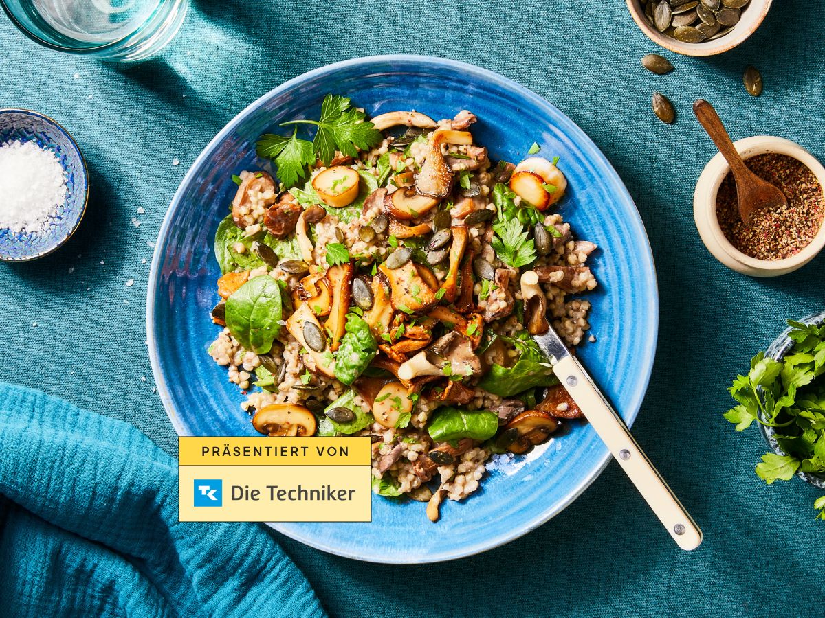 Buchweizen-Risotto mit Pilzen und Spinat | Rezept | Kitchen Stories