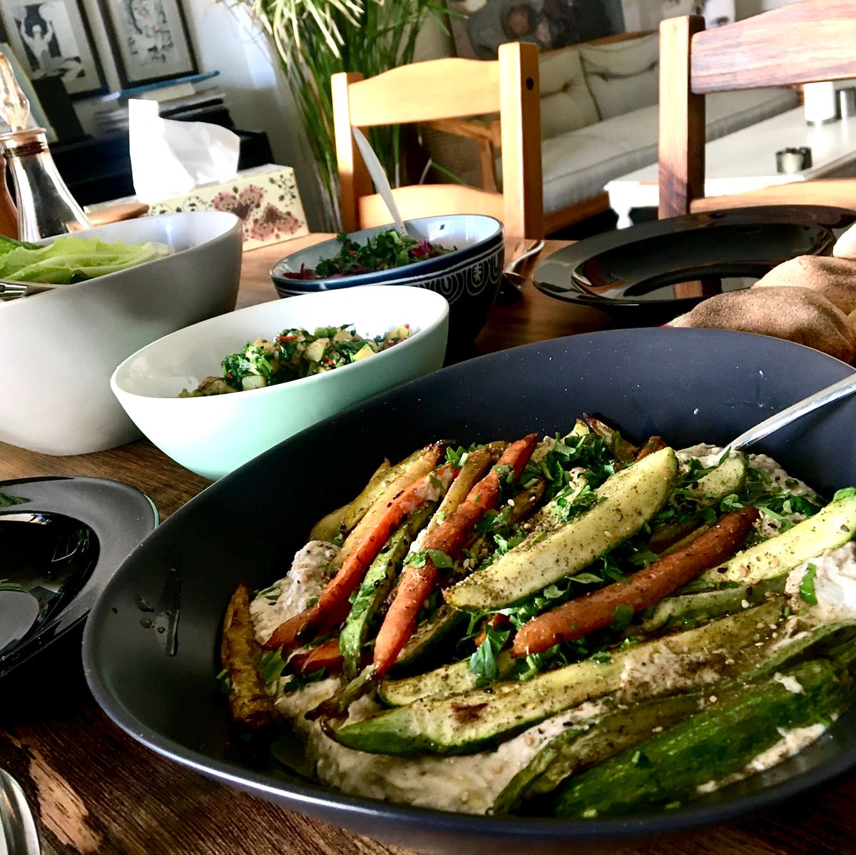 Motabbal with Roasted Vegetables | Recipe | Kitchen Stories