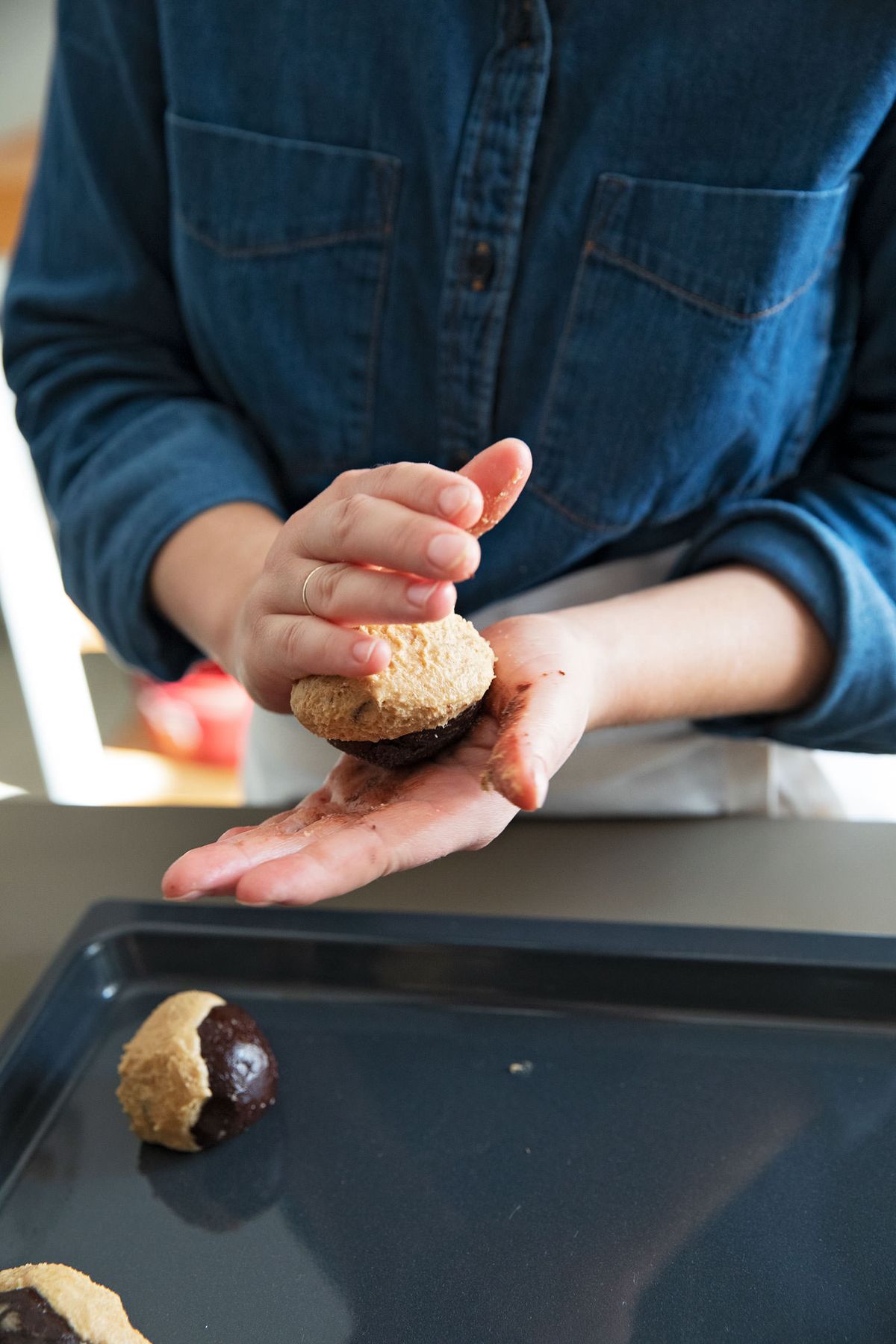 When Chocolate Meets Peanut Butter: Half-and-half Cookies | Stories ...