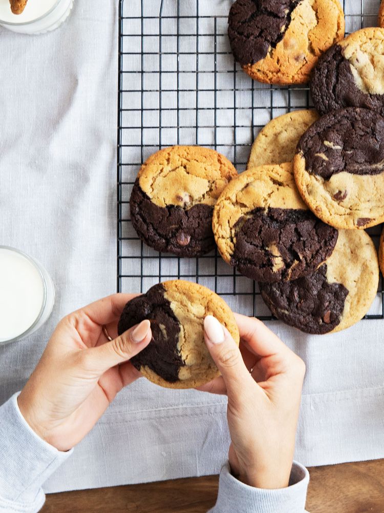 When Chocolate Meets Peanut Butter: Half-and-half Cookies | Stories ...
