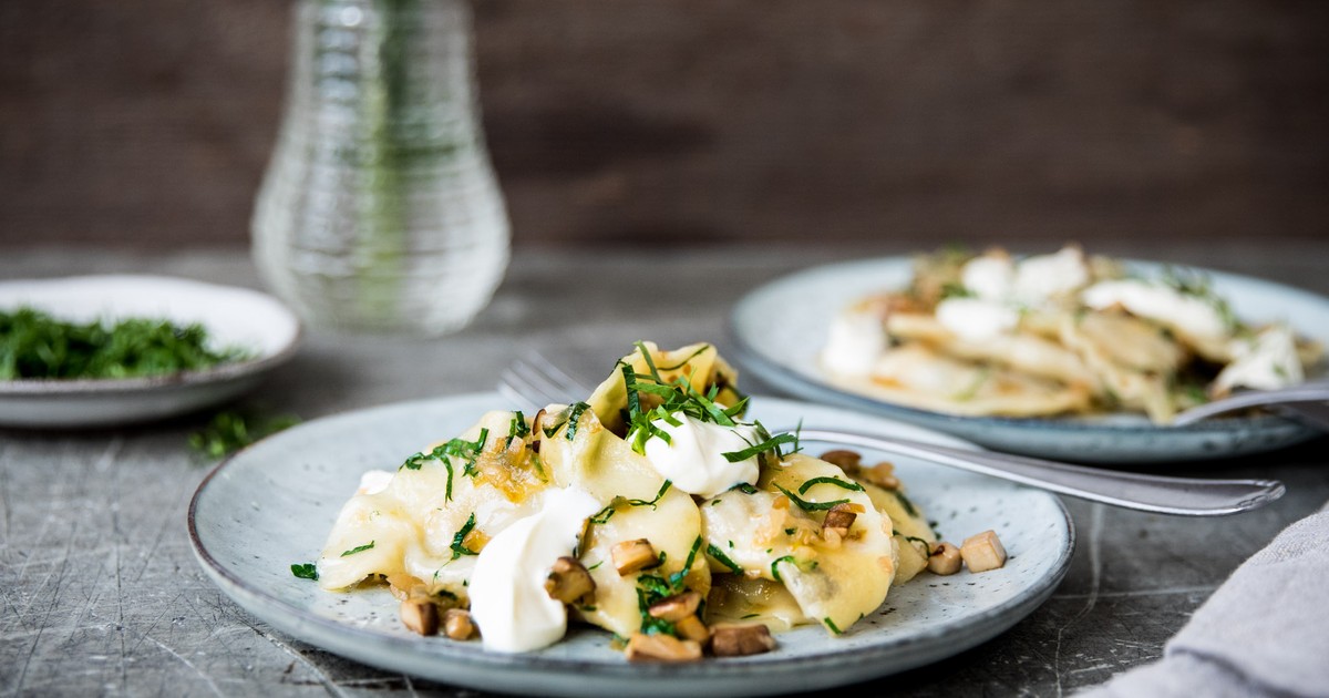 Polish pierogi with sauerkraut and mushroom filling | Recipe | Kitchen ...