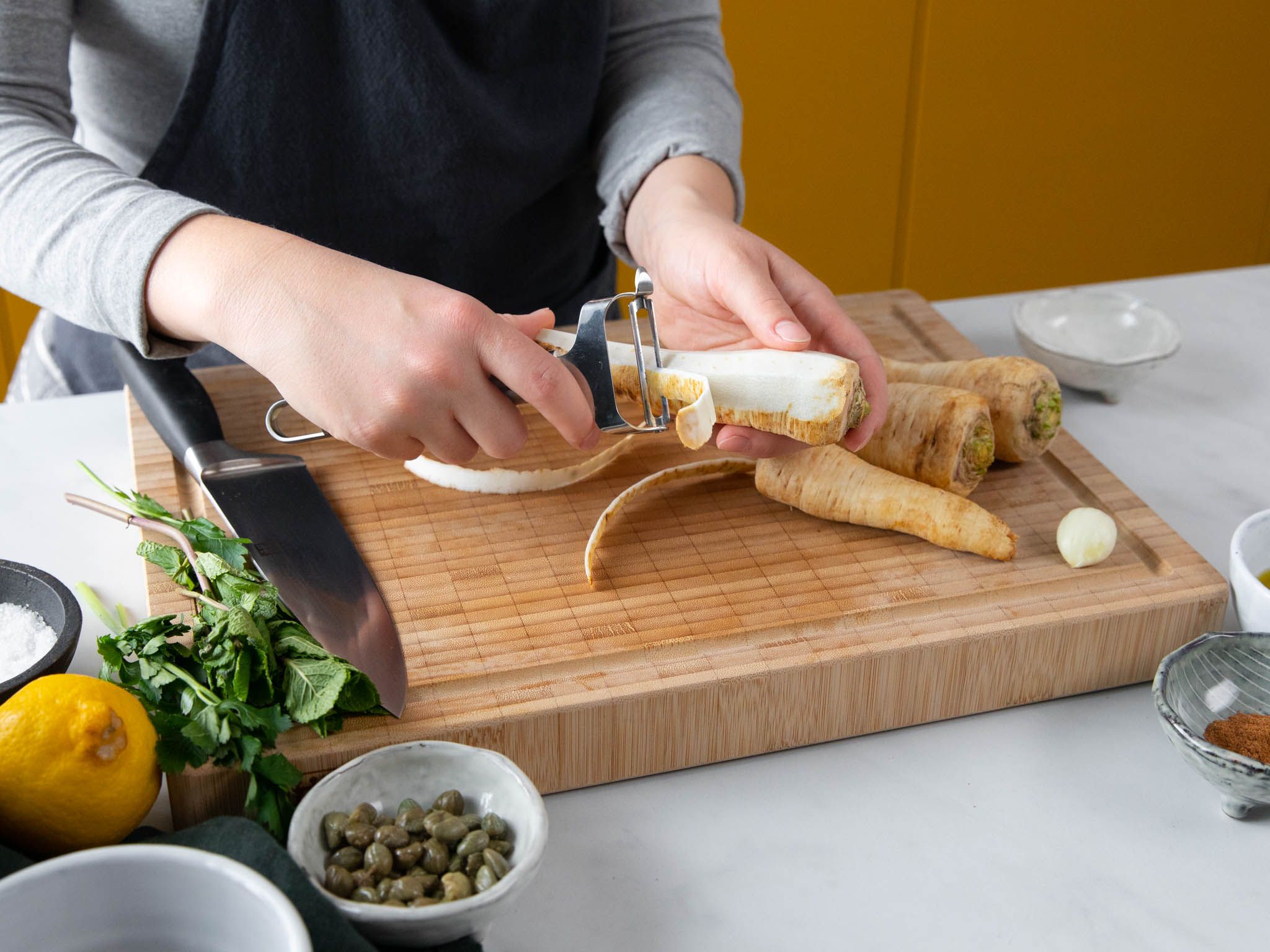 Steamed halibut with parsnip purée and olive-caper gremolata | Recipe ...