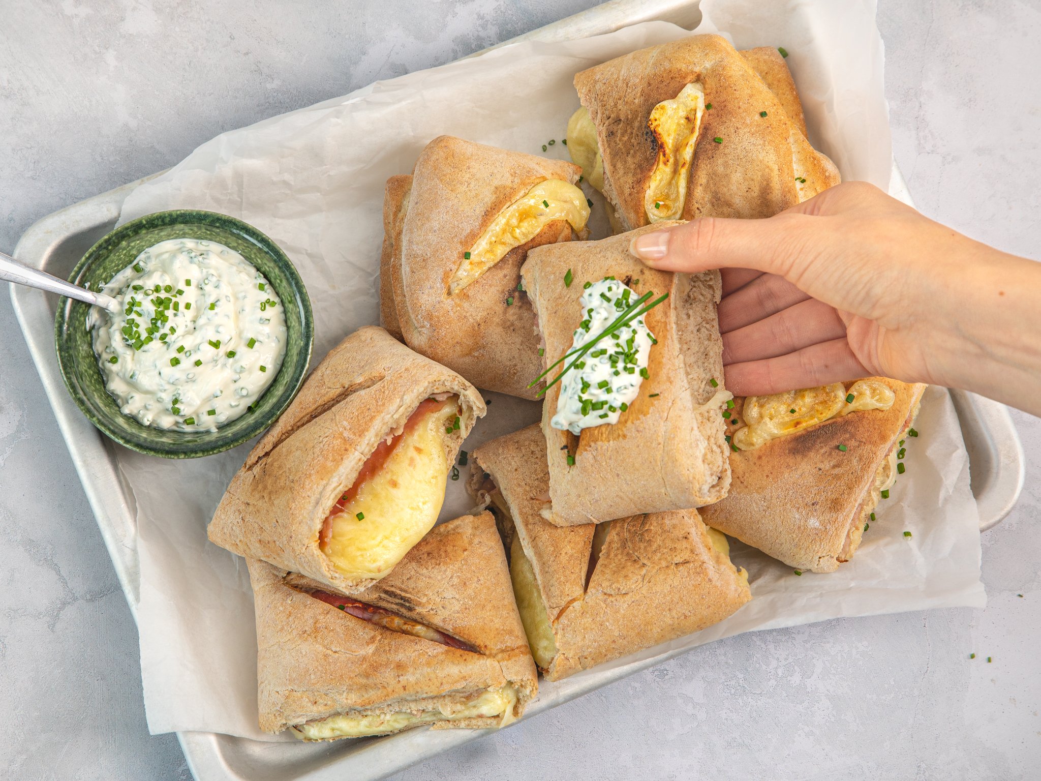 Handbrot (German stuffed bread with ham and cheese) | Recipe | Kitchen ...