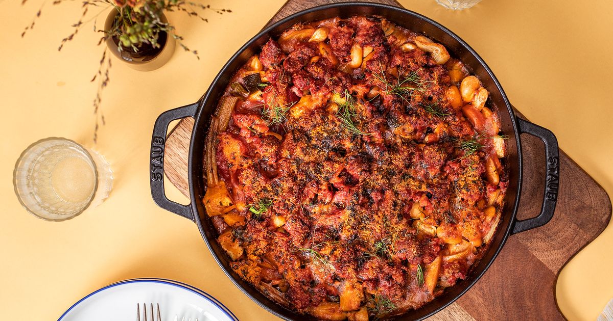 Bean cassoulet with fennel, bacon, and Italian sausage | Recipe ...