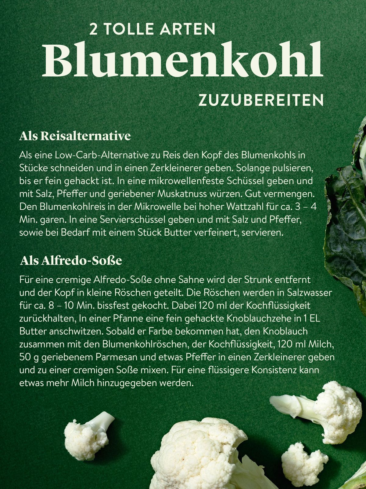 Blumenkohl Nährwerte Gekocht