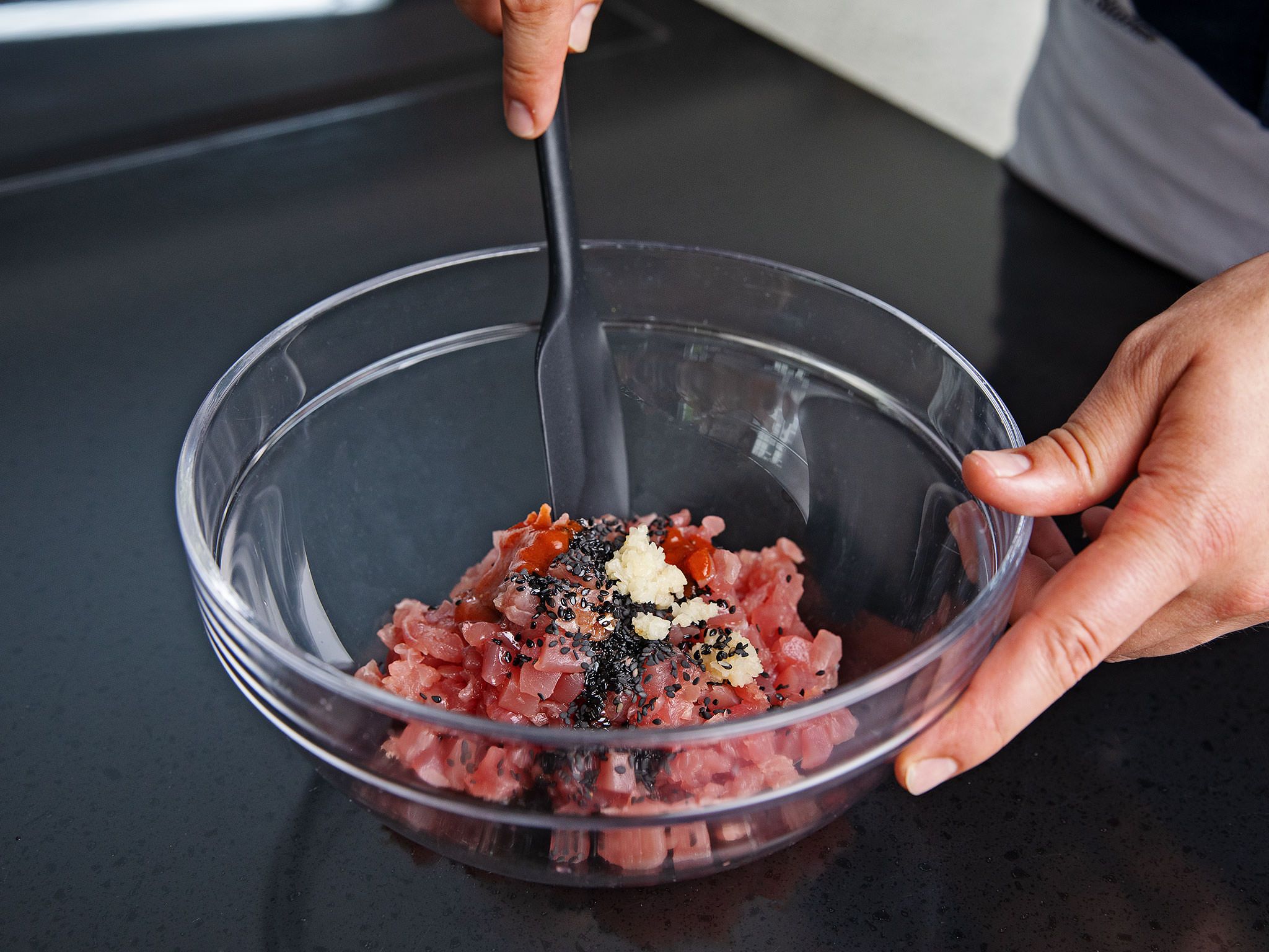 Tuna tartare with wasabi, cucumber, and prawn crackers | Recipe ...